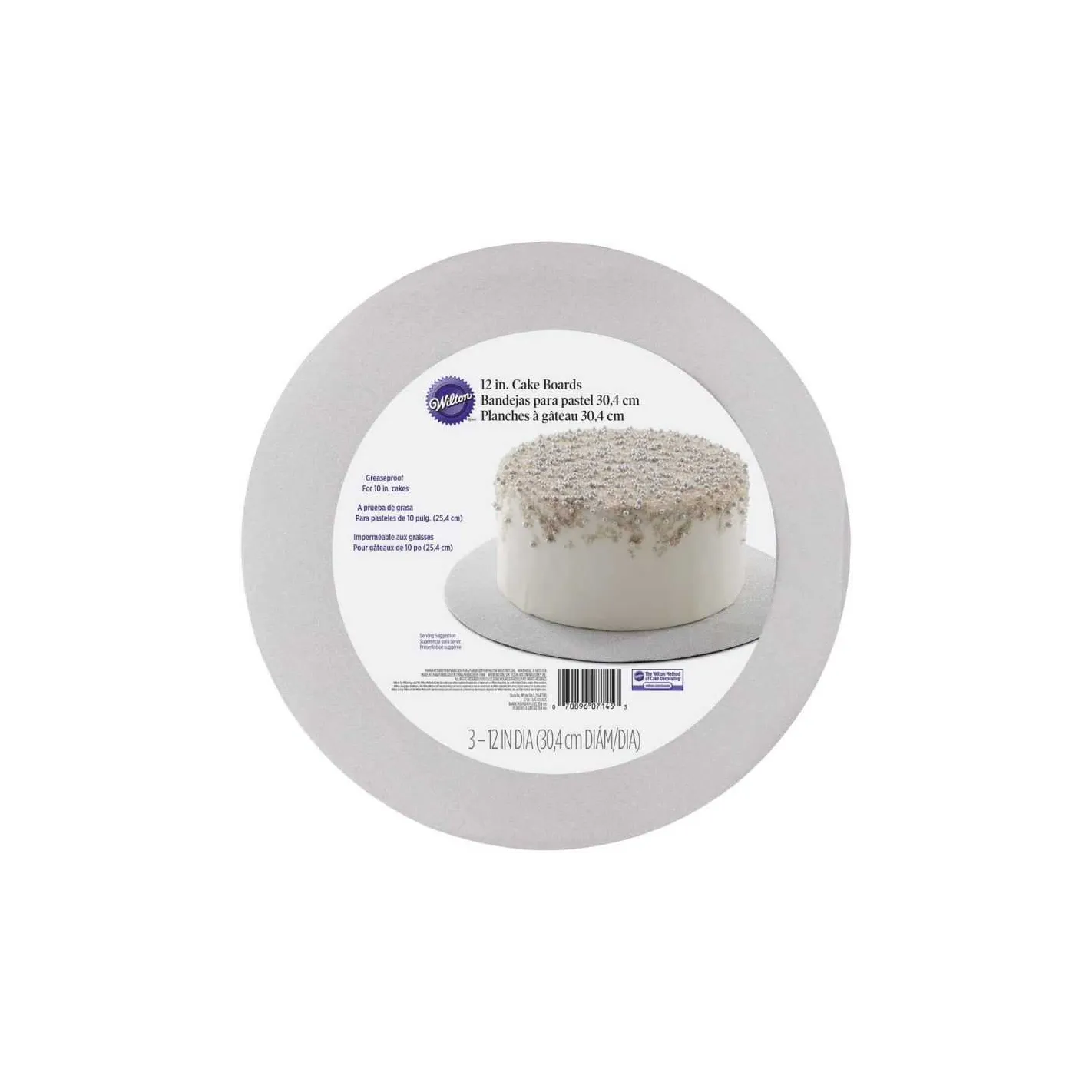 Base para Pastel Redondo de 12 Pulgadas, Set de 3 Unidades WILTON 2104-7145