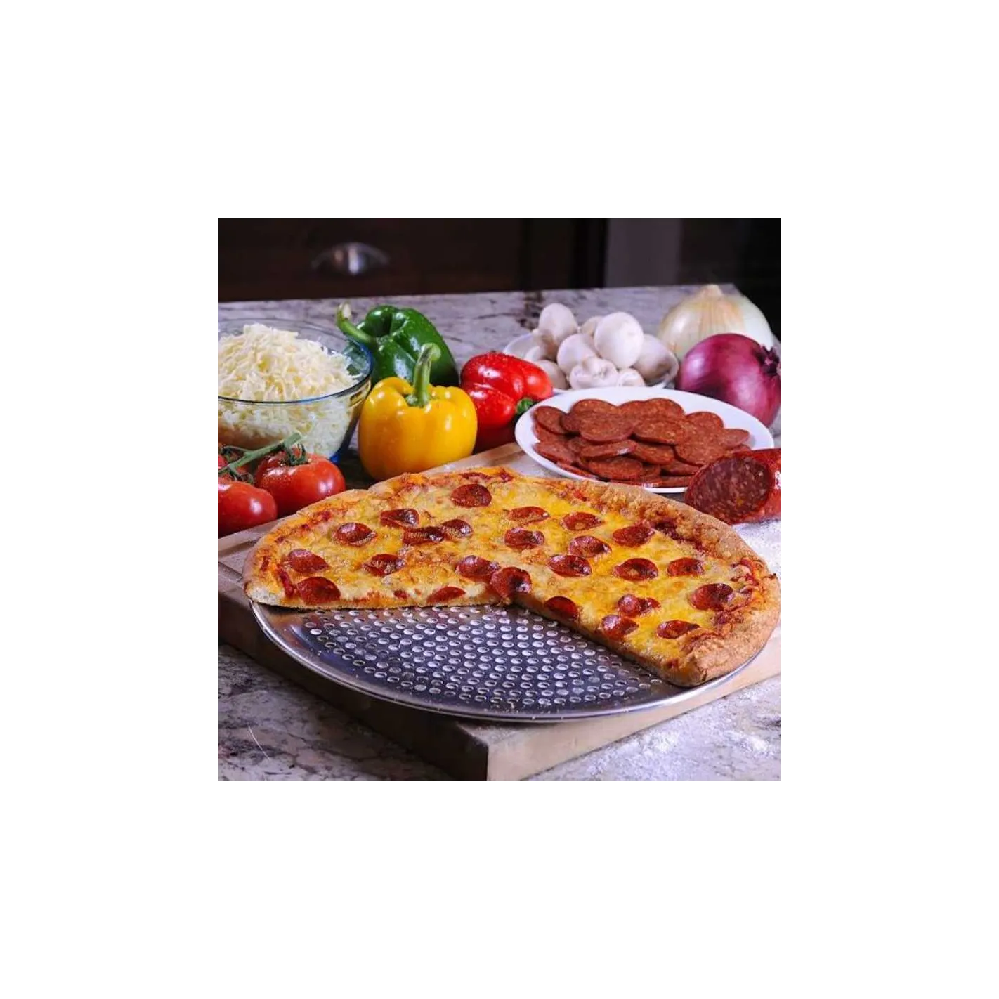 Molde para Pizza Perforado Wide Rim de 50 Centimetros / 20 Pulgadas ...