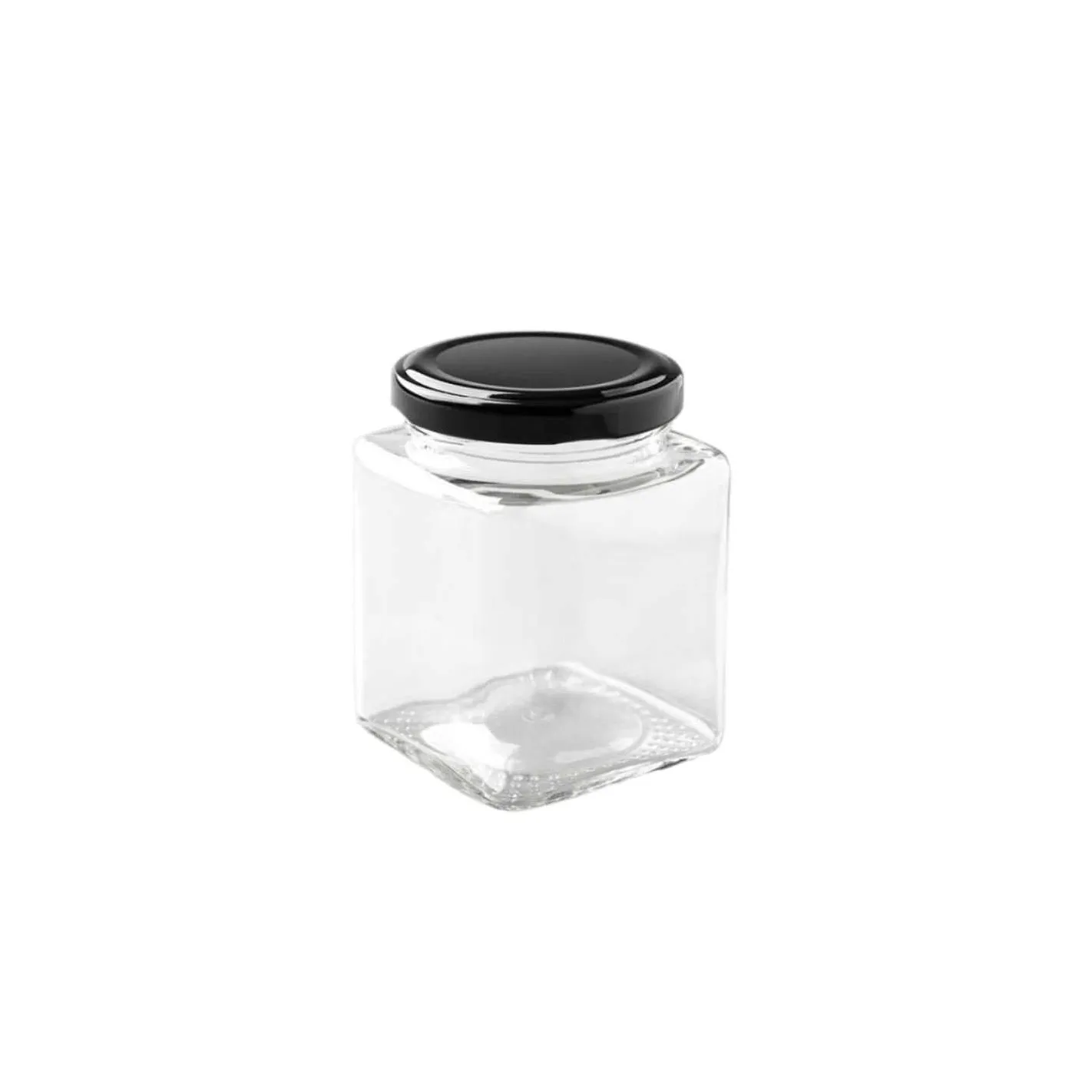 Frasco de Vidrio Cuadrado con Tapa de Metal de Color Negro de 500 ...